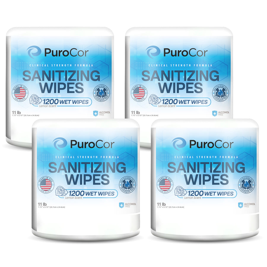 Premium Sanitizing Wipes - 4 x 1200 Count Rolls – PuroCor